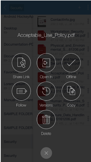 Contextual actions on files on iPhone – Support Home