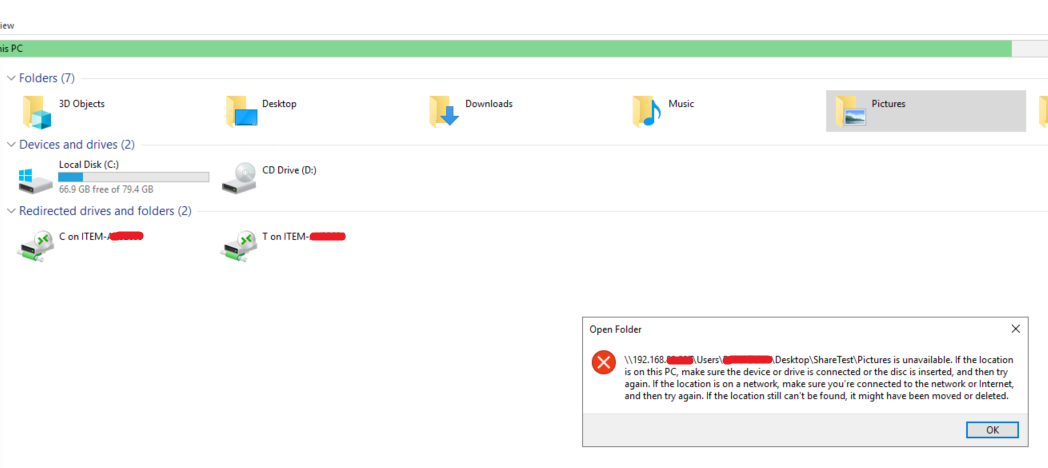 Desktop client does not start when some of the special folders are ...